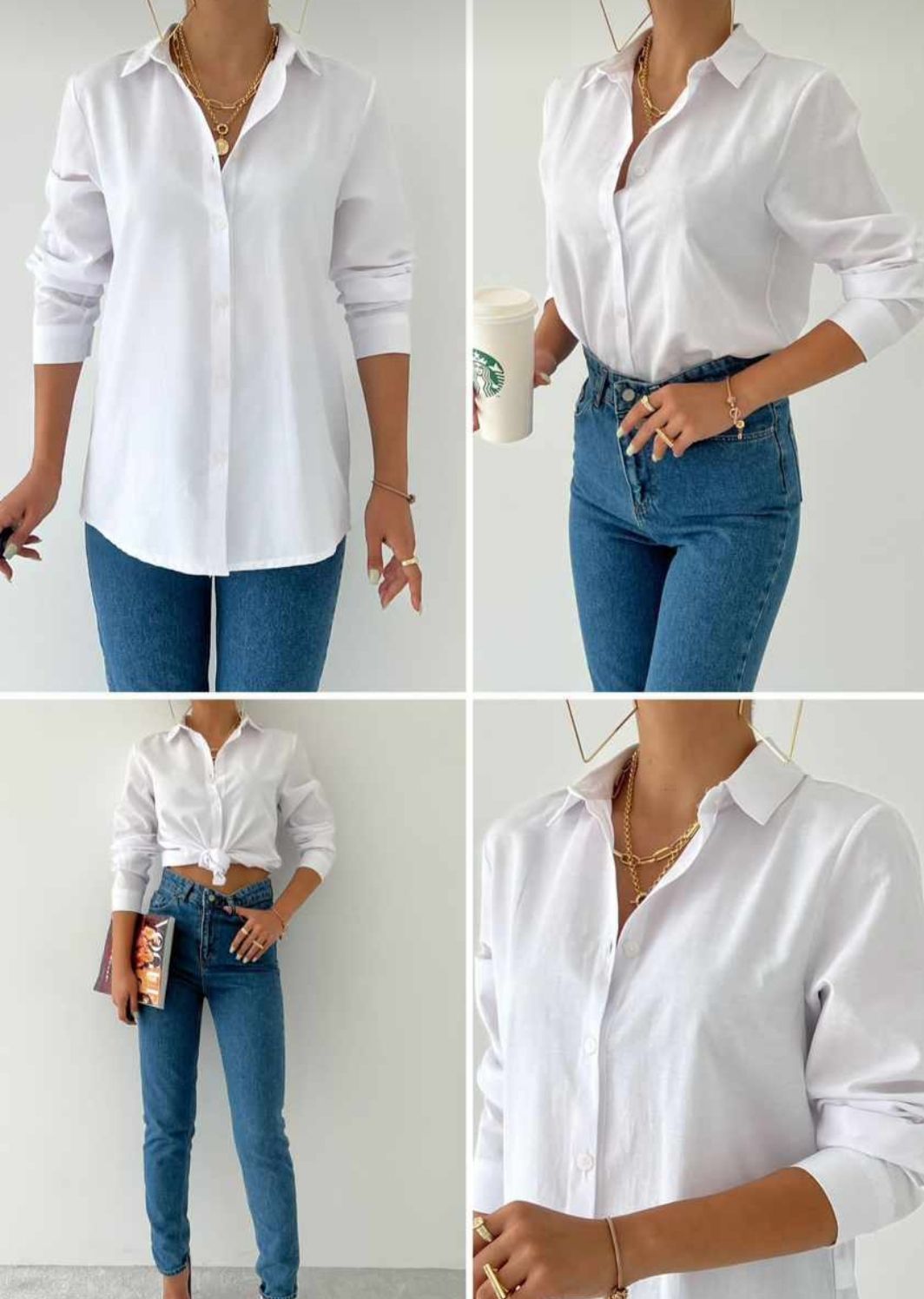 Beyaz Basic Gömlek - shopsa.com.tr