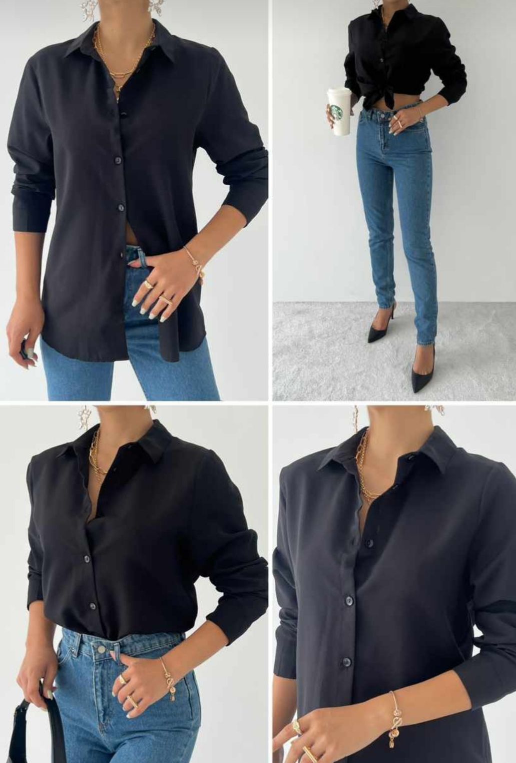 Siyah Basic Gömlek - shopsa.com.tr