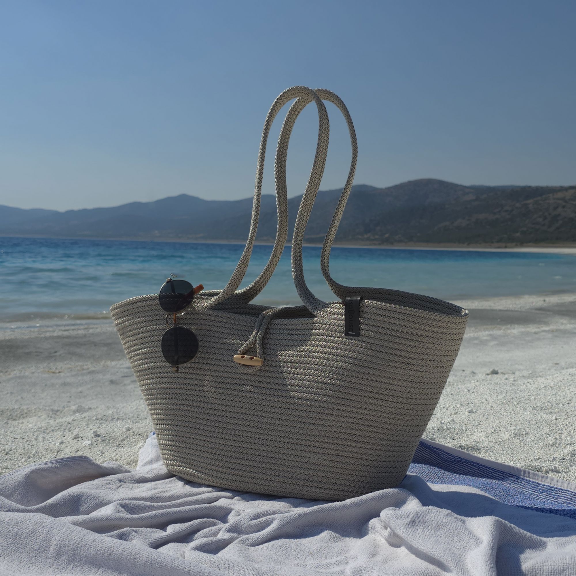 Lina House Bej Plaj Çantası - shopsa.com.tr