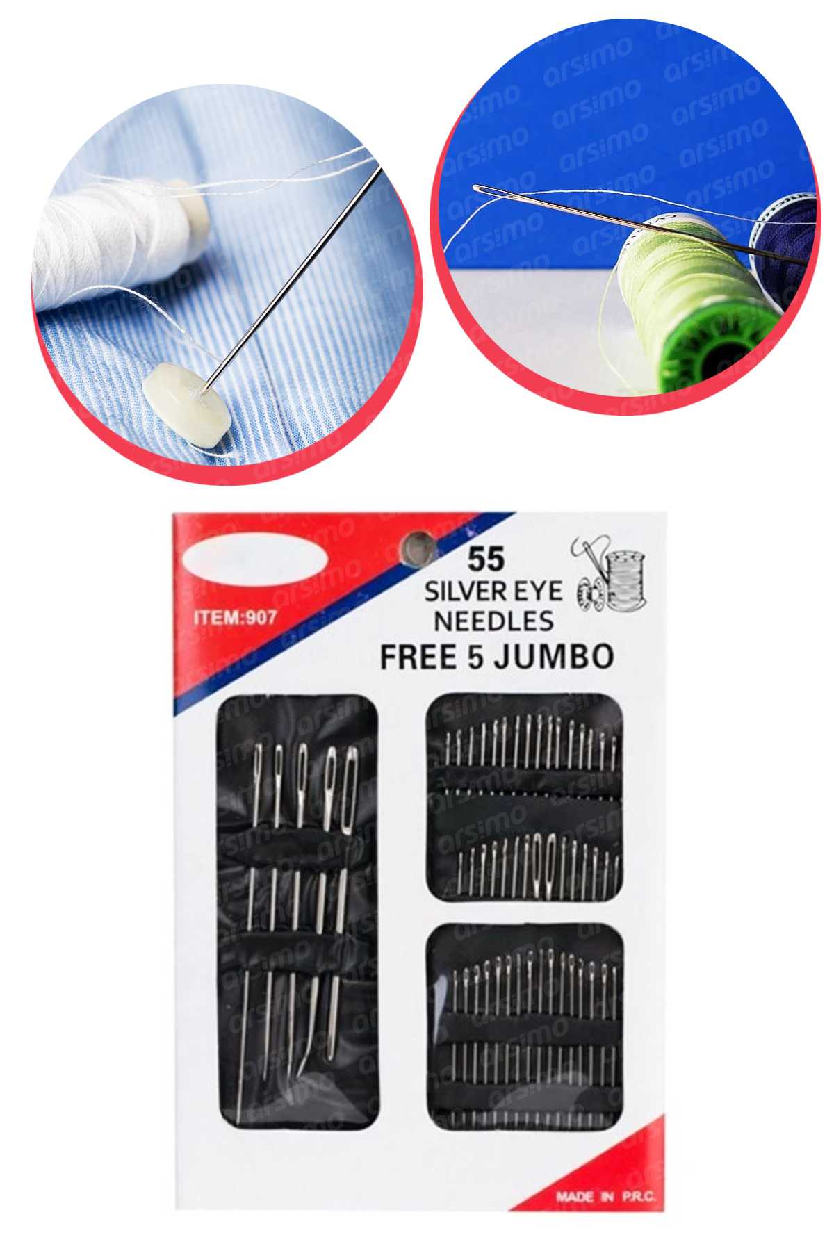 Arsimo Çok Amaçlı Dikiş İğne İplik Seti 55 Adet - shopsa.com.tr