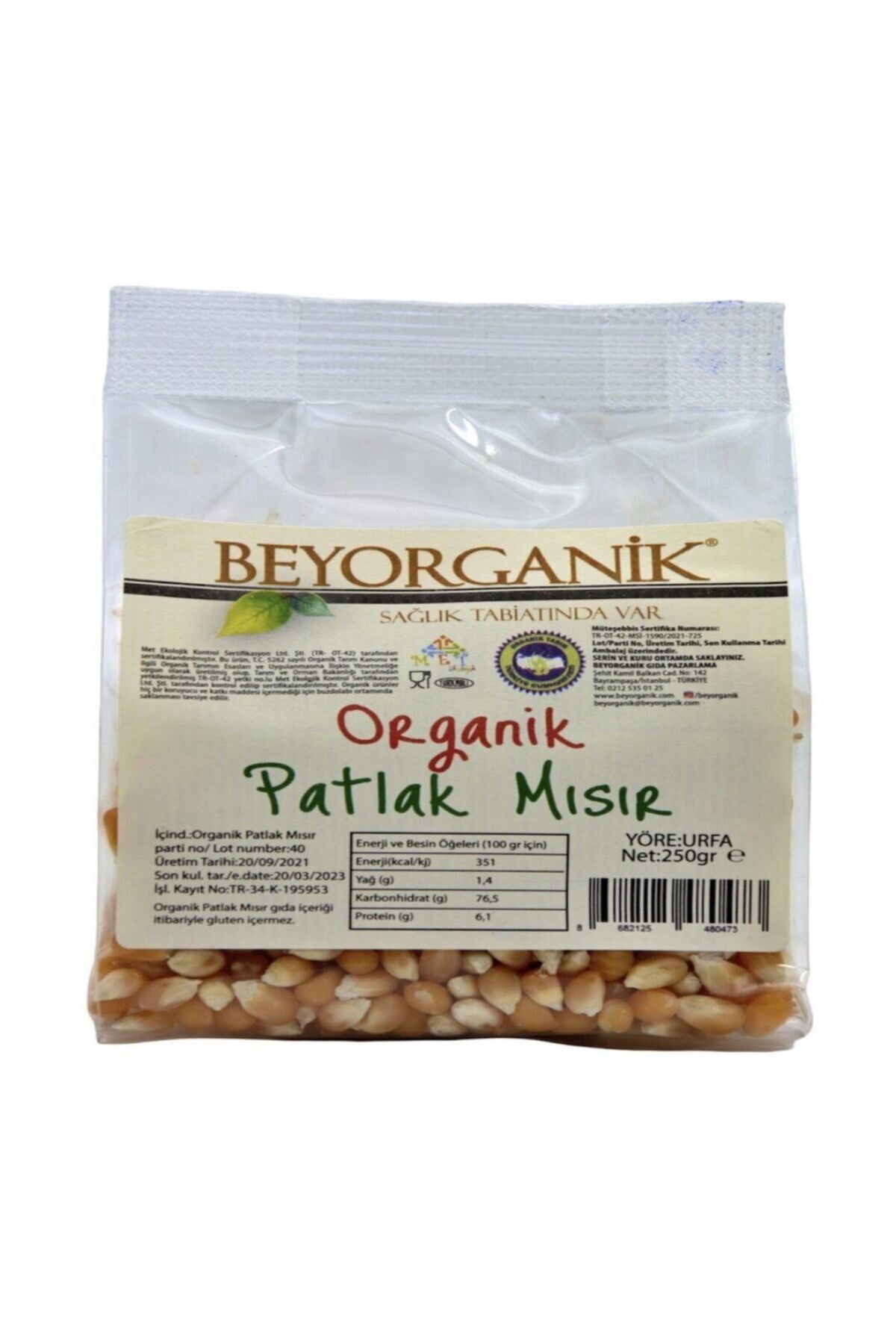 BEYORGANİK Organik Patlak Mısır 250gr - shopsa.com.tr