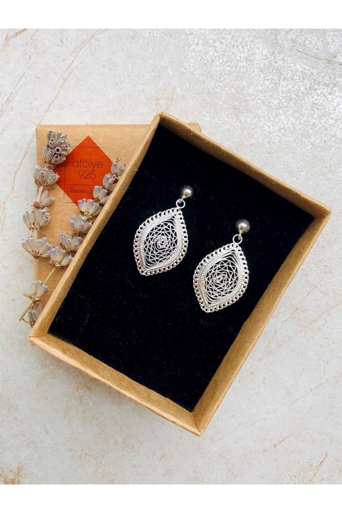 Atölye 925 Yaprak Telkari Küpe - shopsa.com.tr