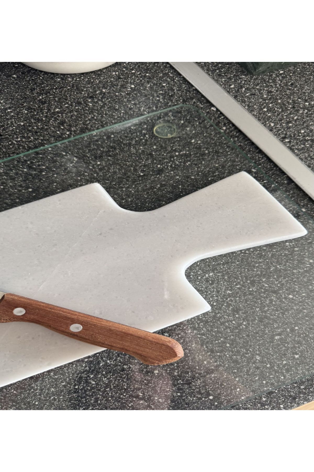 Royal - Beyaz Mermer Kesme Tahtası Sunumluk - shopsa.com.tr